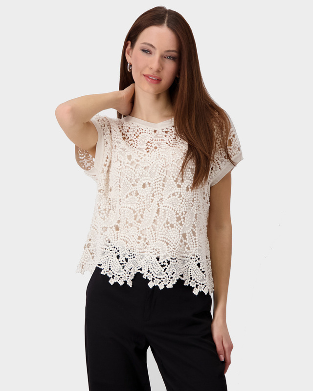 Кружевной пуловер с коротким рукавом Monari 193399 купить за 11990.0 ...