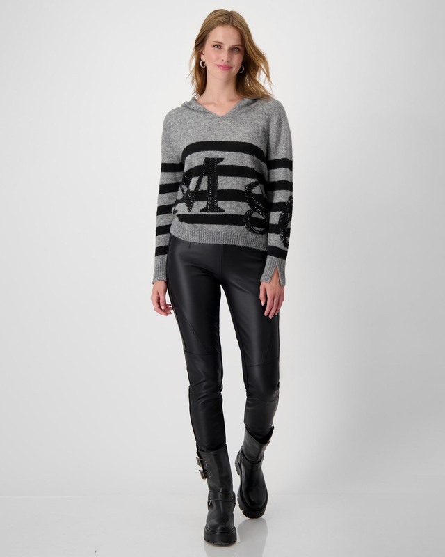 Зауженные брюки с покрытием из экокожи, эластичным поясом и ...