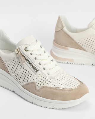 Кроссовки из натуральной кожи и замши с анатомической съемной стелькой ...