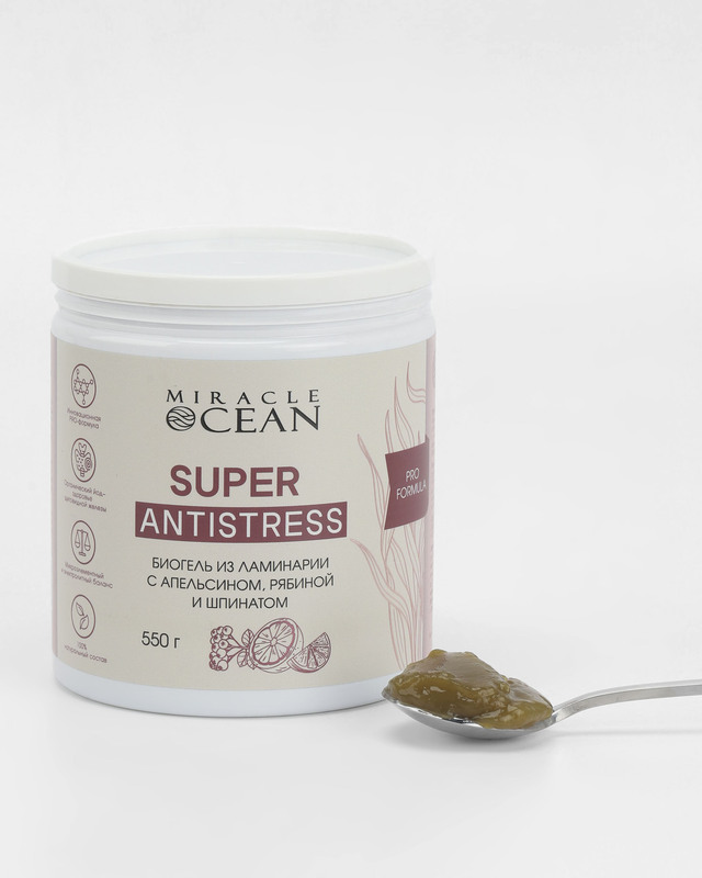 SUPER ANTISTRESS биогель из ламинарии с апельсином, рябиной и шпинатом ...