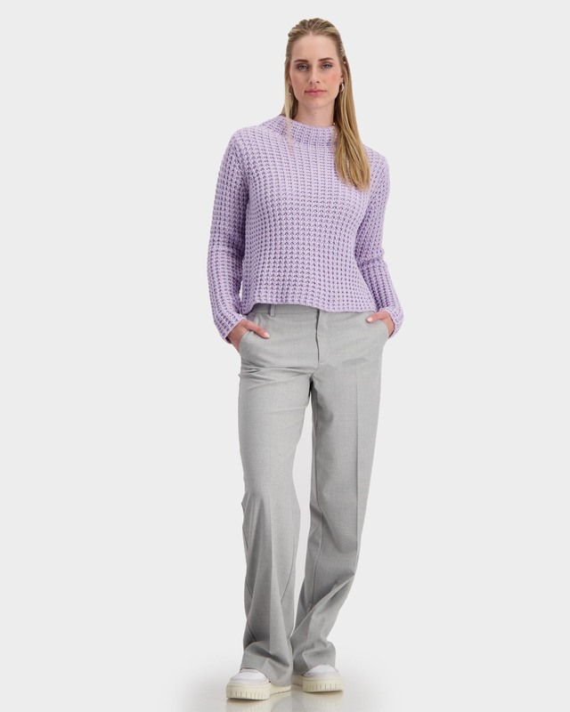 Пуловер из хлопковой пряжи с объемным вязаным узором «ананас» Monari ...