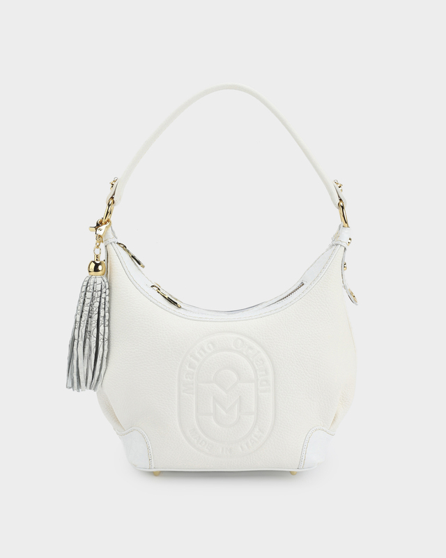 Сумка из натуральной кожи с тисненым логотипом бренда Marino Orlandi ...