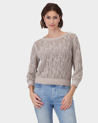 Пуловер свободного кроя с ажурным узором Monari 191348 купить за 22990. ...