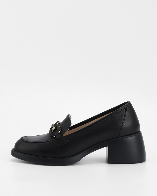 Легкие кожаные лоферы на устойчивом каблуке с декоративной пряжкой DFC ...
