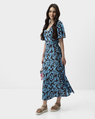 Приталенное платье из дышащего района с цветочным принтом Soufflé ...