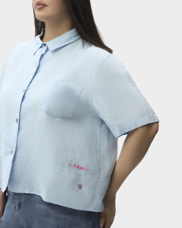 Рубашка из хлопка и льна с перламутровыми пуговицами Frieda & Freddies ...