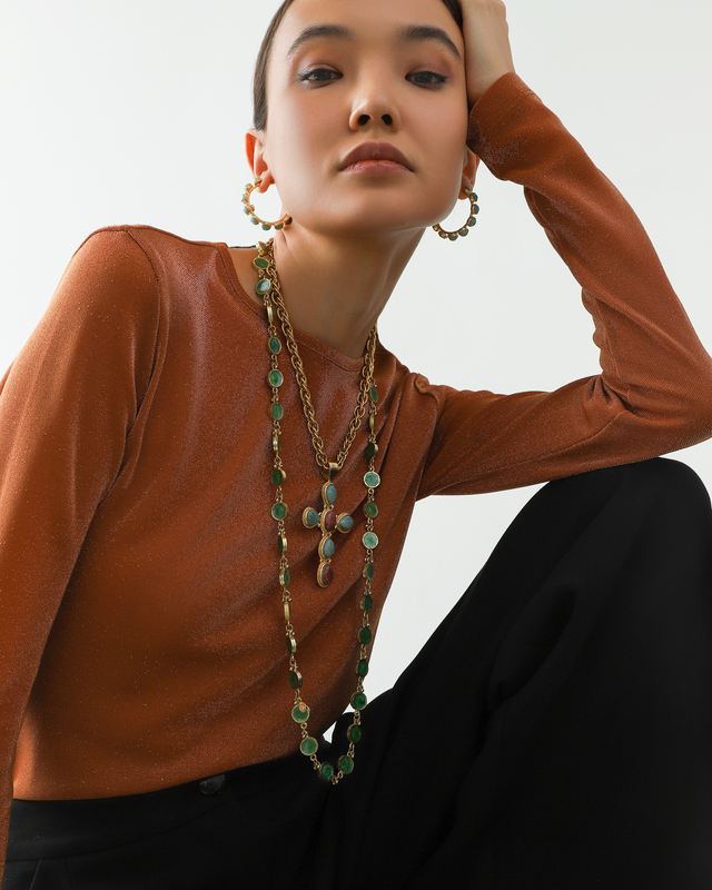 Длинное ожерелье со вставками из эмали Niiki Paris 181418 купить за ...