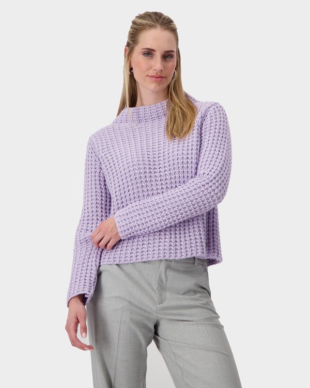 Пуловер из хлопковой пряжи с объемным вязаным узором «ананас» Monari ...