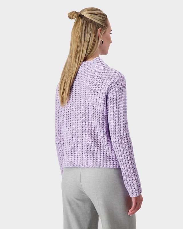 Пуловер из хлопковой пряжи с объемным вязаным узором «ананас» Monari ...