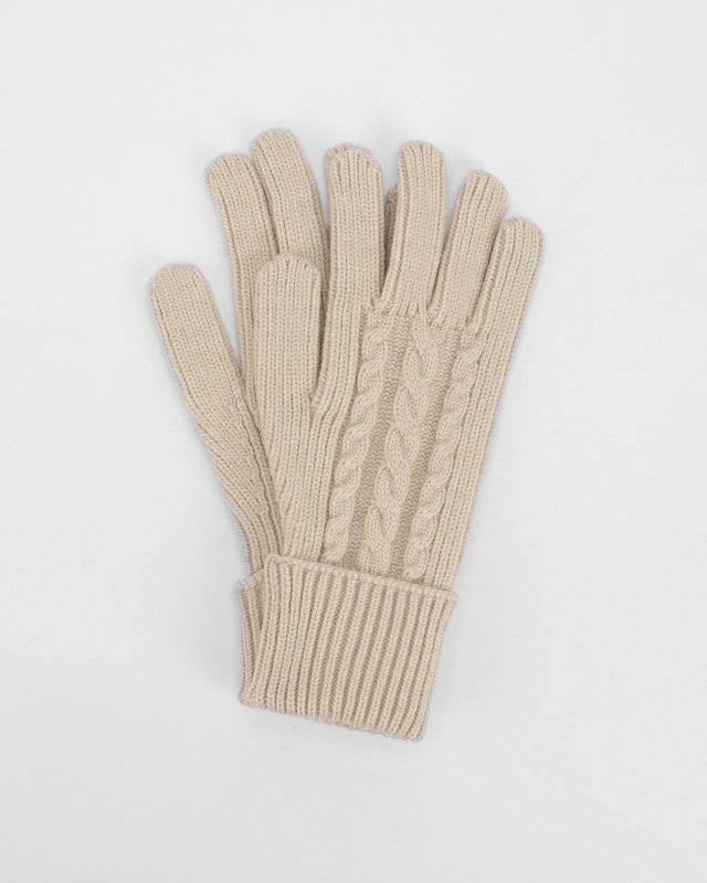 Трикотажные перчатки с фактурным узором «косичка» и эластичным ...