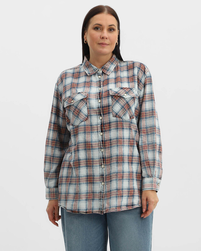 Рубашка в клетку с эффектом варки Mitica Luna 185231 купить за 4990.0 ...