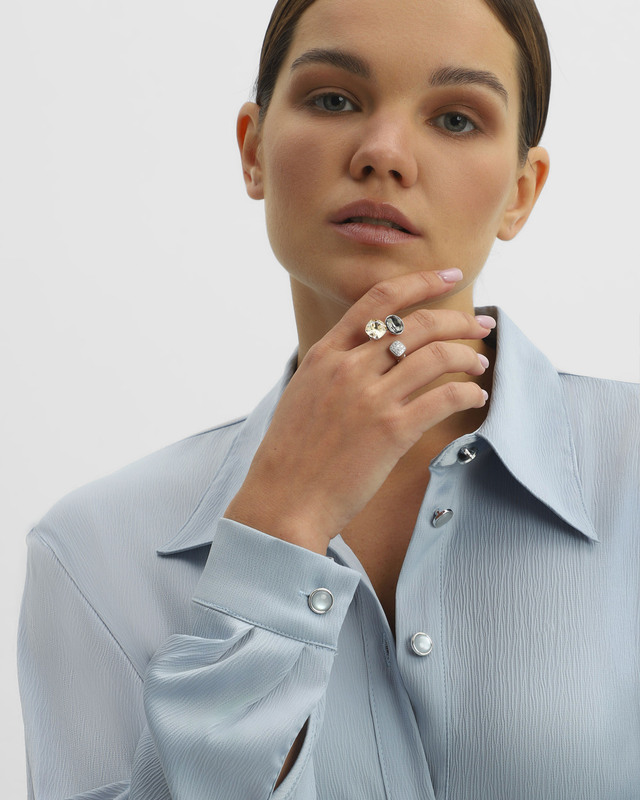 Кольцо с цирконами и хрустальным стеклом Selena 190132 купить за 1990.0 ...