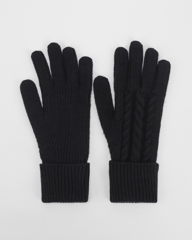 Трикотажные перчатки с фактурным узором «косичка» и эластичным ...