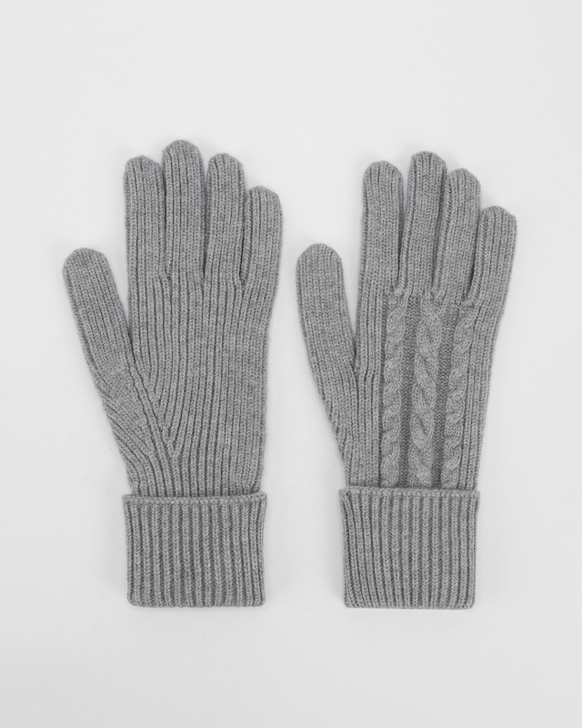 Трикотажные перчатки с фактурным узором «косичка» и эластичным ...